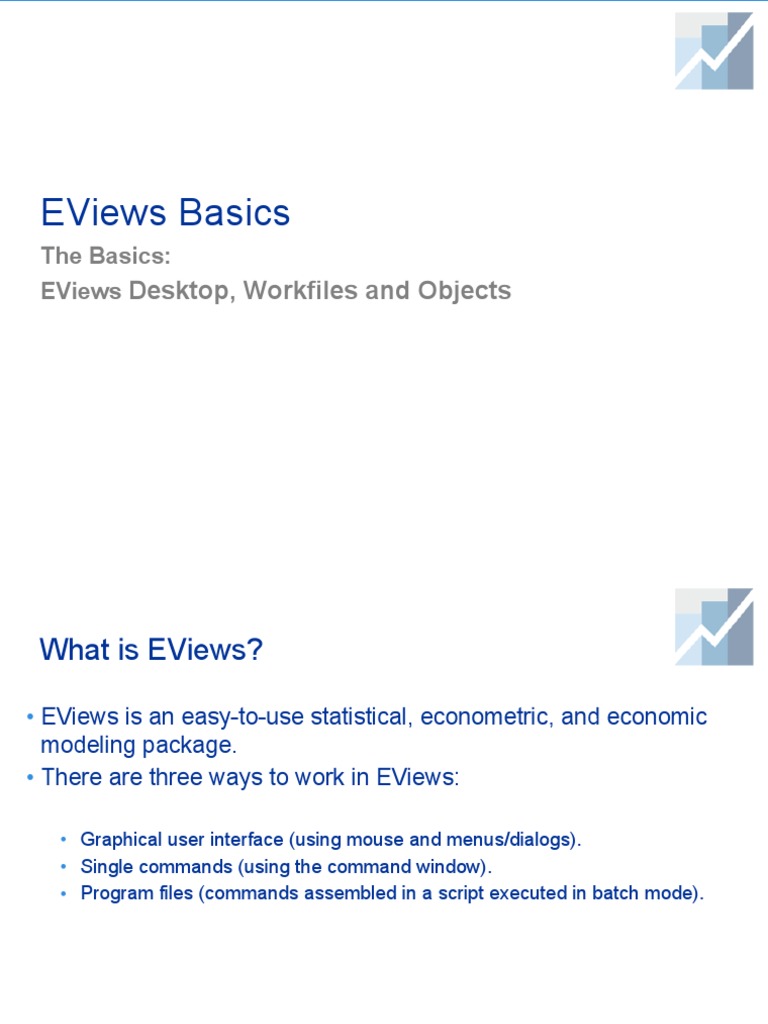 Tutorial1 EViews Basics | PDF | Menu (Computing) | Object (Computer ...