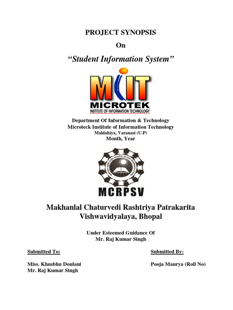SYNOPSIS Example PDF | PDF | Database Design | Information Science