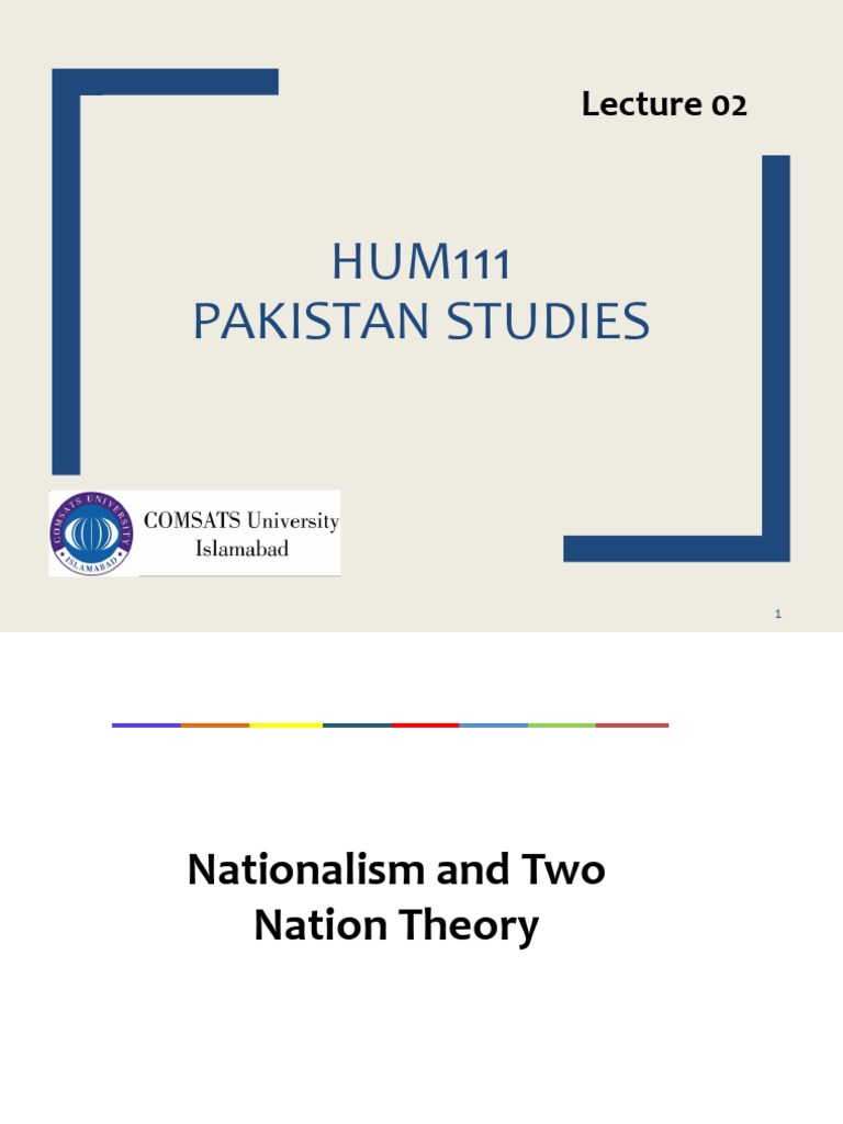 HUM111 Pakistan Studies | PDF | Two Nation Theory | Muhammad Ali Jinnah