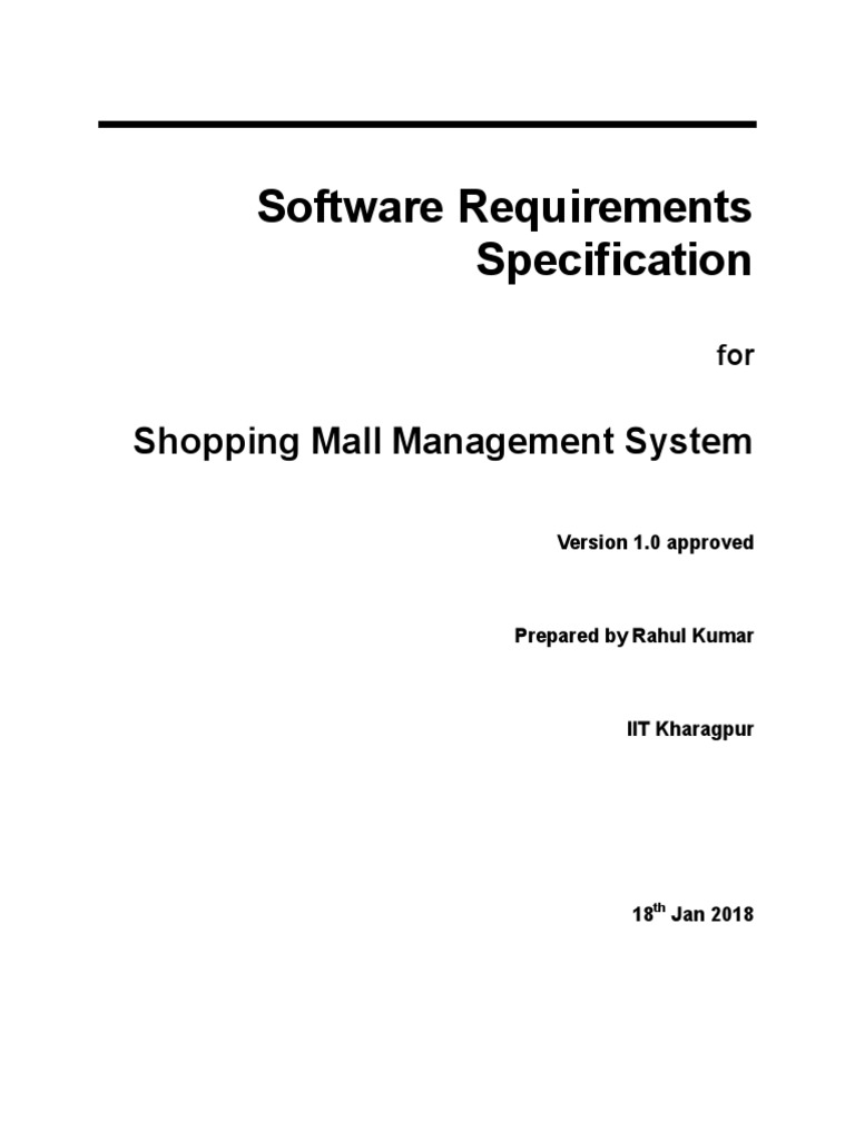 Software Requirements Specification: Shopping Mall Management System | PDF | Databases ...