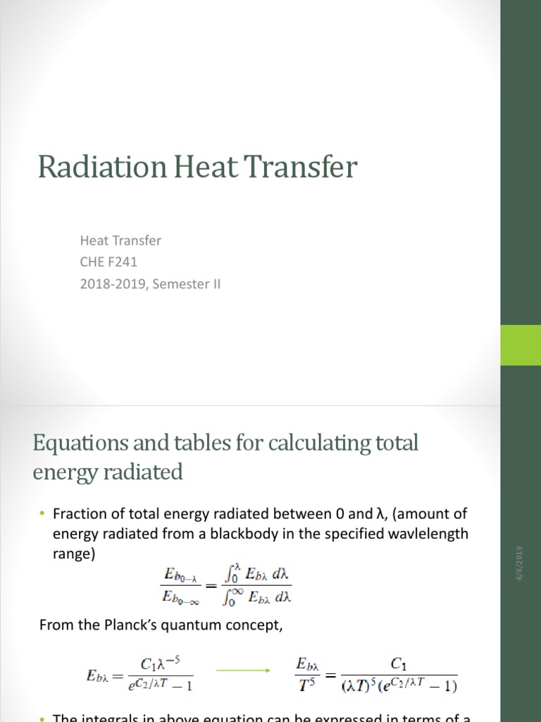 CH 8 Radiation-Shape Factors, Network Method | PDF | Heat Transfer | Heat