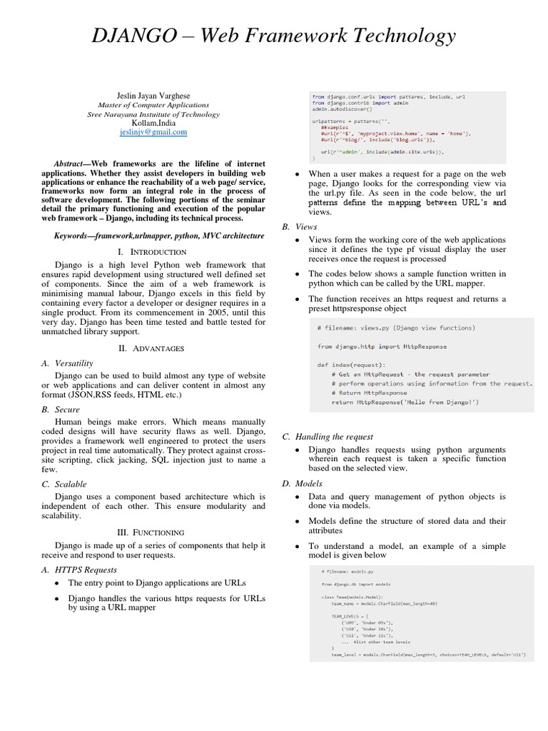 IEEE Journal On Django | PDF | Databases | Web Development