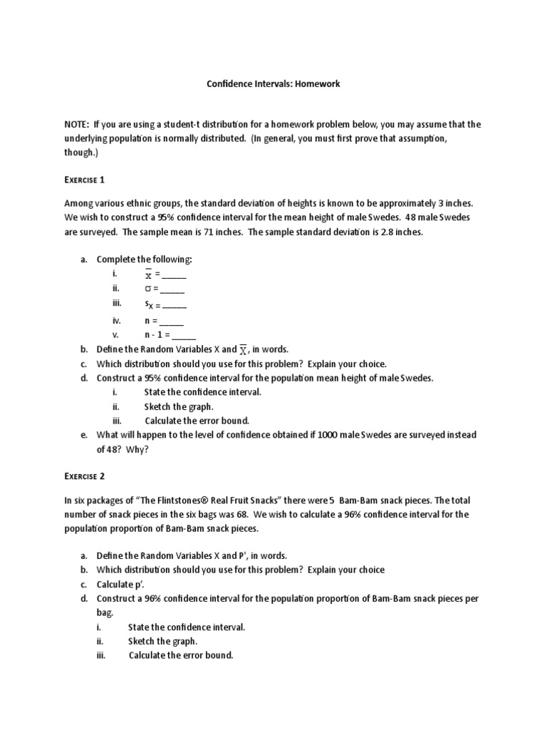 Confidence Intervals | PDF | Confidence Interval | Errors And Residuals