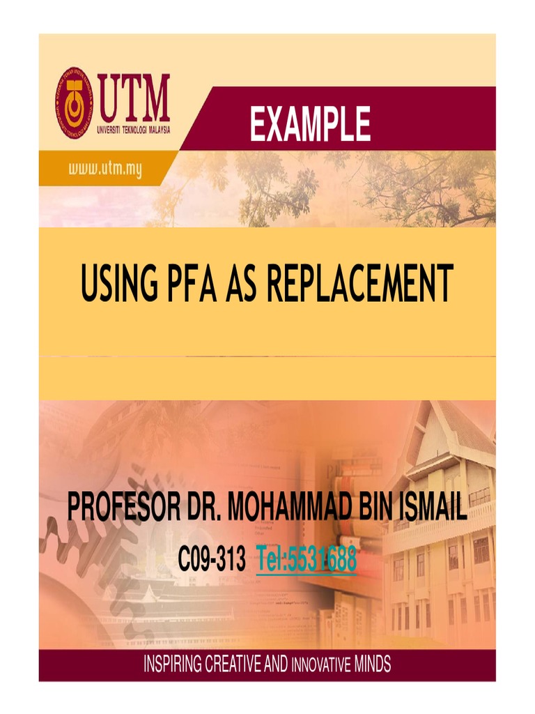 Using Pfa As Replacement: Example | PDF