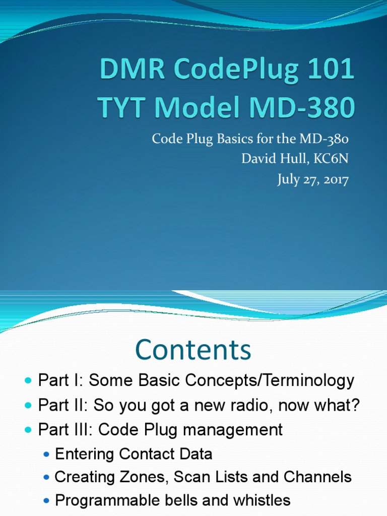 DMR CodePlug Basics | Radio | Electrical Connector