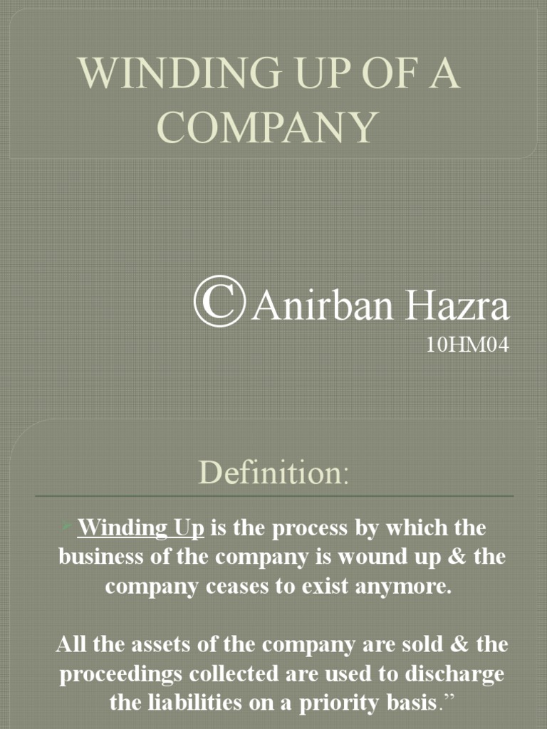 A Comprehensive Guide to Winding Up a Company | PDF | Liquidation | Debt
