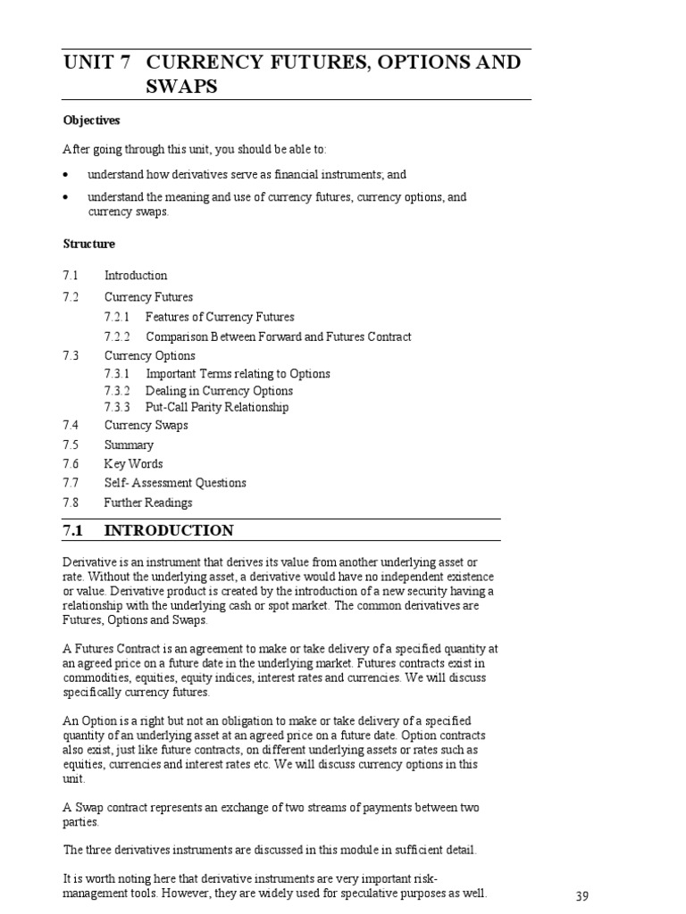 Currency Futures, Options, and Swaps Overview | PDF | Futures Contract ...