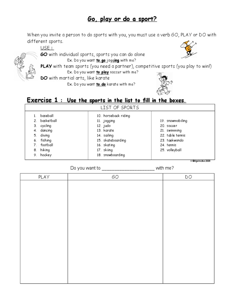 Go Play or Do + Sport | PDF | Recreation | Individual Sports