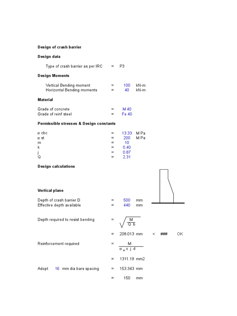 Crash Barrier Design | PDF