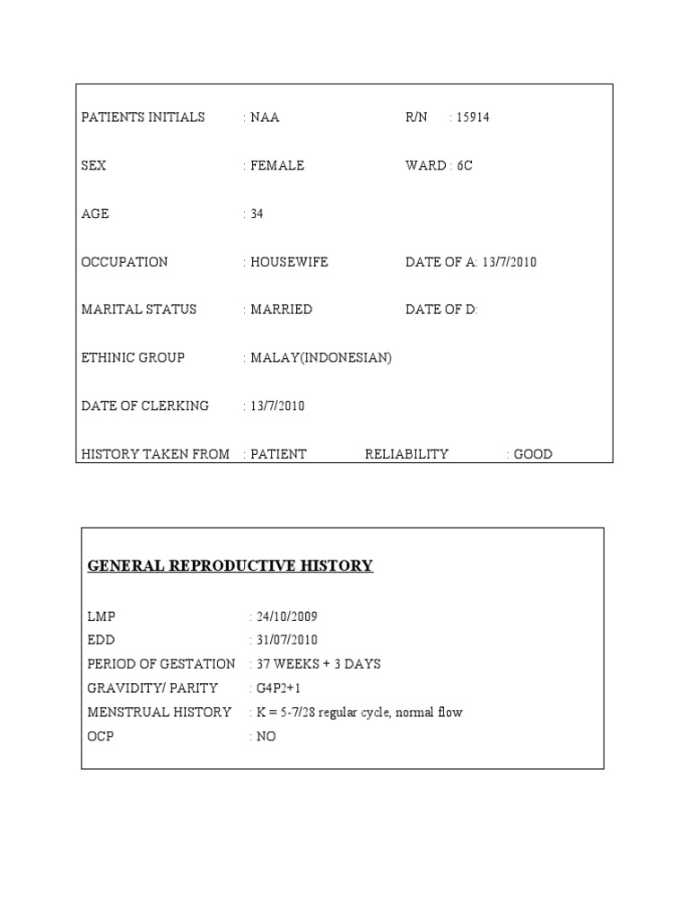 Pregnant Woman Admitted for Contractions at 37 Weeks | PDF | Childbirth ...