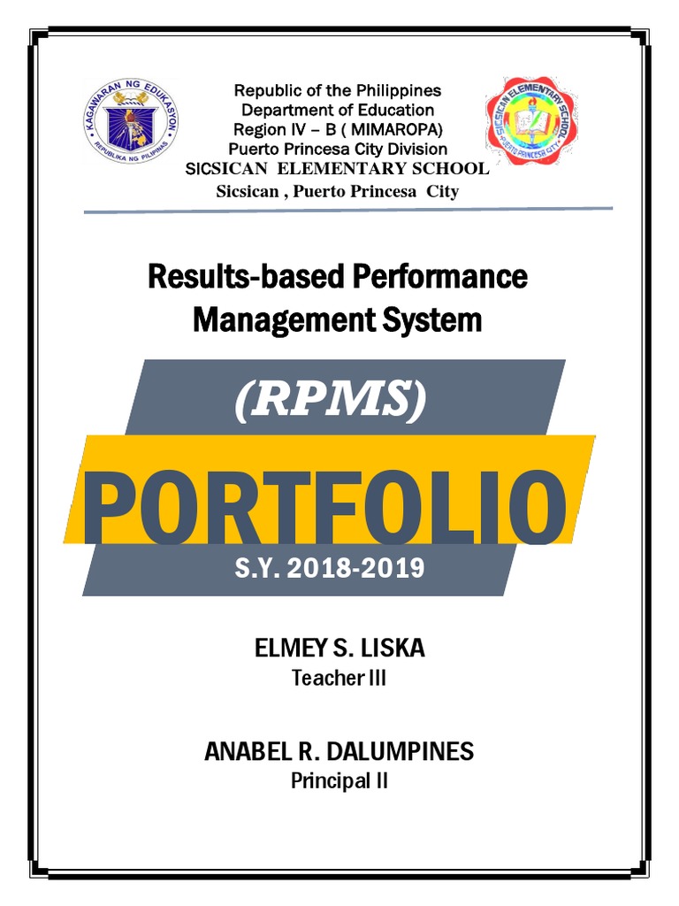 (RPMS) : Results-Based Performance Management System | PDF | Teachers ...