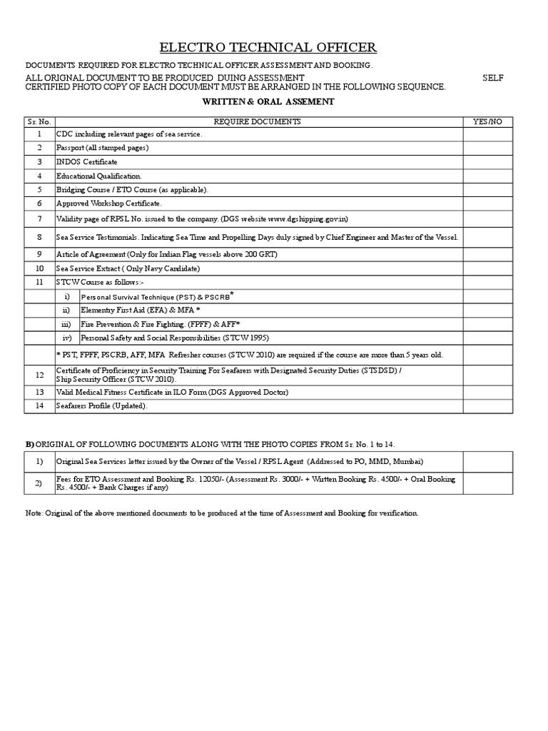 ETO Assessment Checklist | PDF | Business