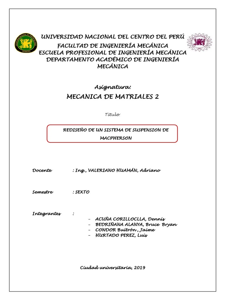 SISTEMA MAC PHERSON Nuevo | PDF | Mecanica clasica | Ingeniería de Transporte