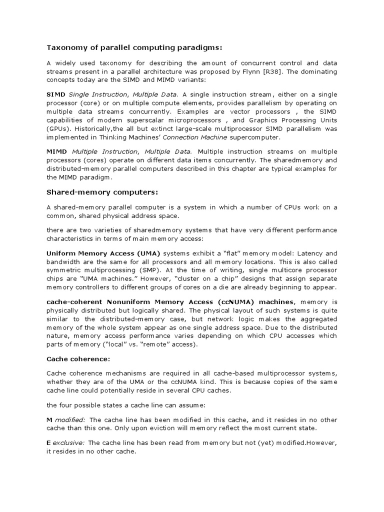 Taxonomy of Parallel Computing Paradigms | PDF | Parallel Computing | Cpu Cache