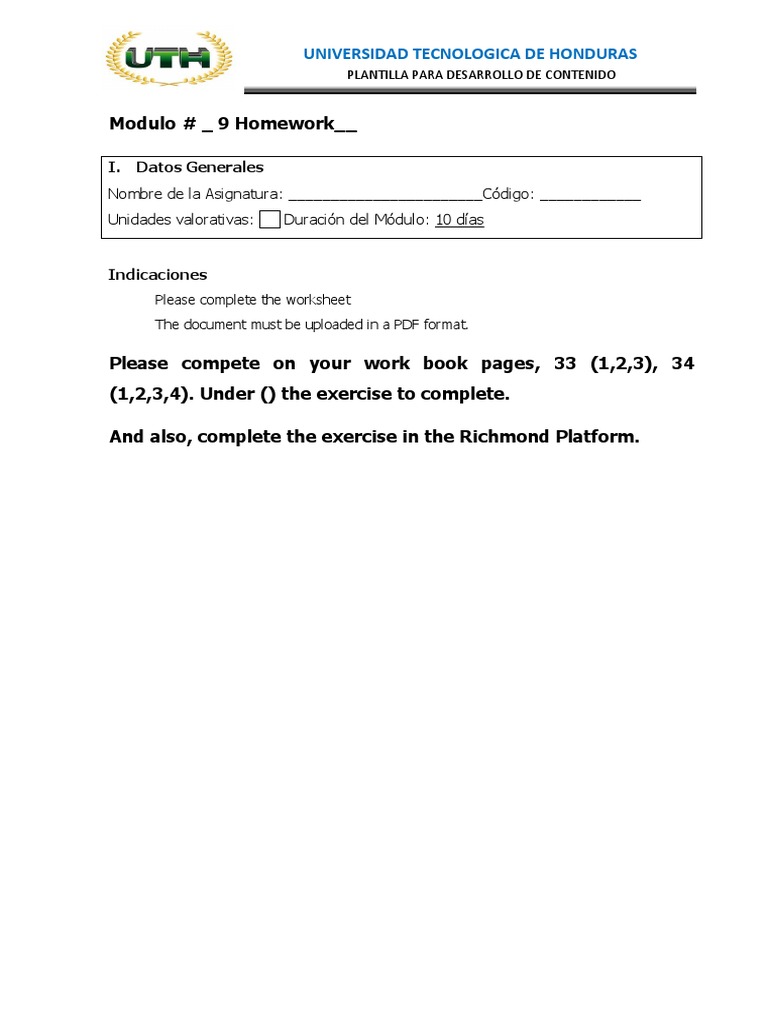 Module 9 Homework English 5 2019 | PDF | Informática | Tecnología