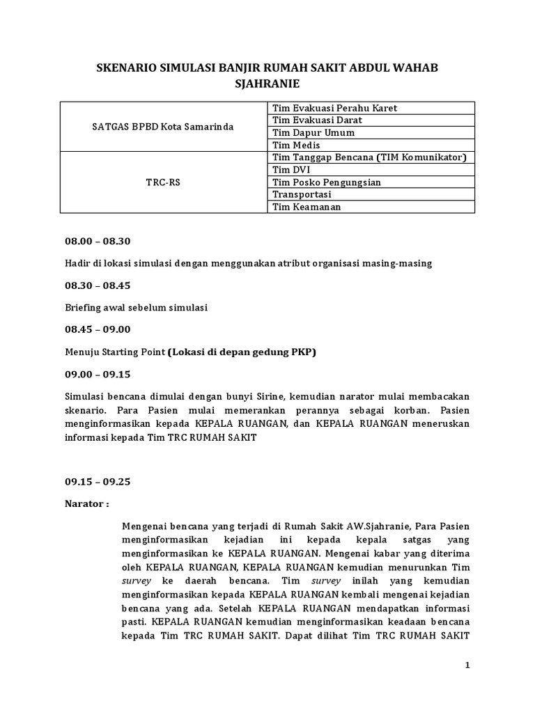Skenario Simulasi Penanganan Banjir | PDF