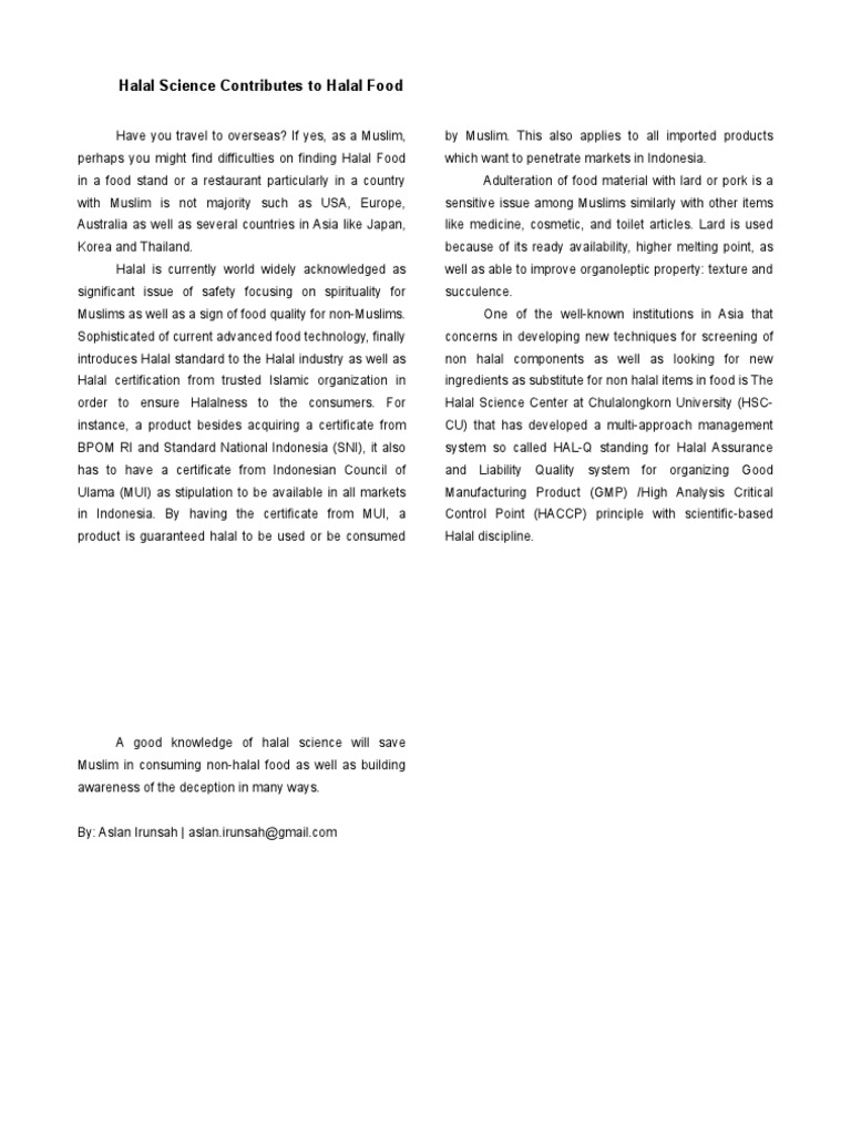 Halal Science | PDF