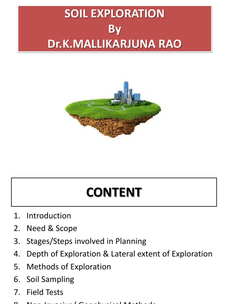 Soil Exploration Methods Overview | PDF | Drilling Rig | Geotechnical ...