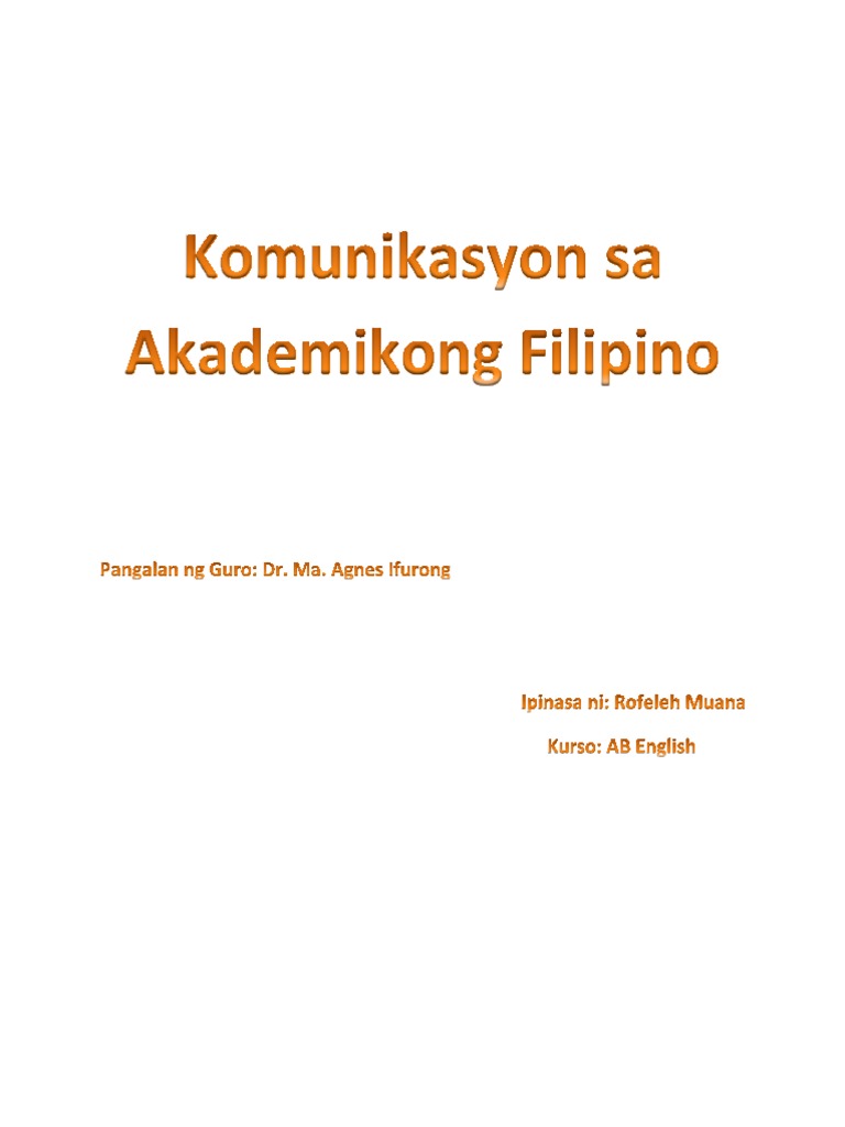 Komunikasyon Sa Akademikong Filipino | PDF