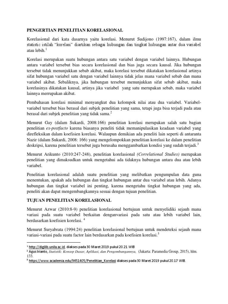 Pengertian Penelitian Korelasional | PDF