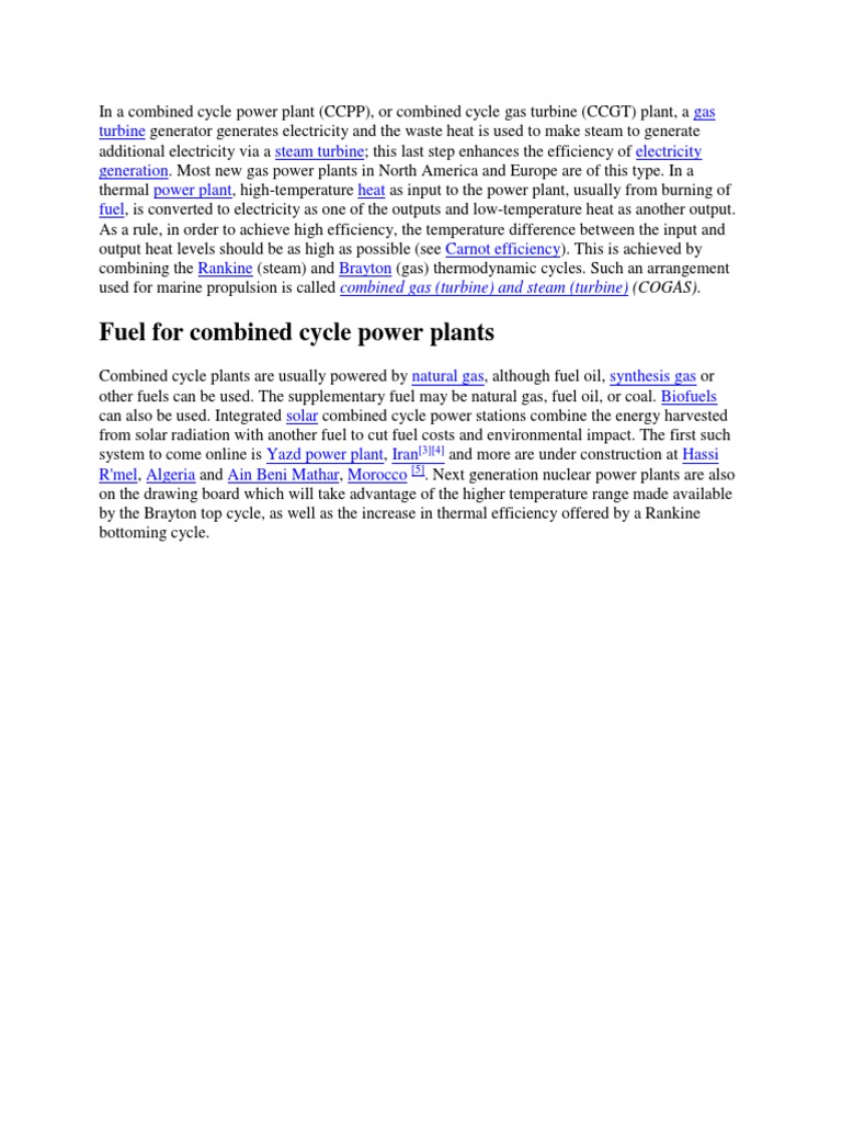 Combined Cycle Power Plant CCPP | PDF
