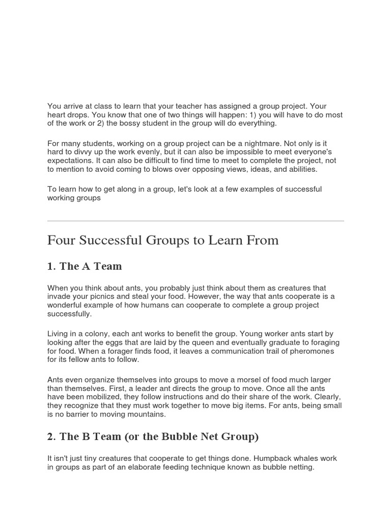 Group Project Success Strategies | PDF | Psychology | Psychological ...