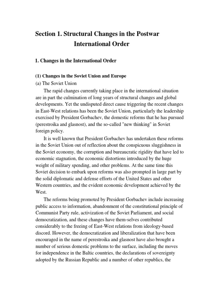 Section 1. Structural Changes in The Postwar International Order | PDF ...
