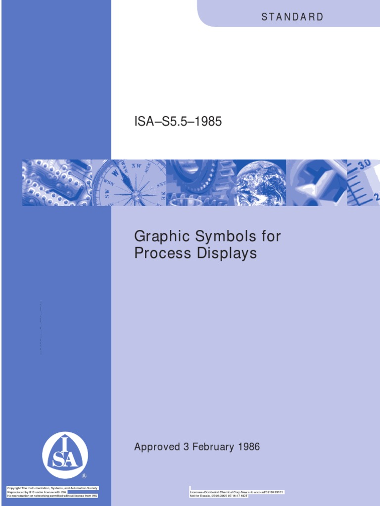 ISA 5.5 Graphic Symbols For Process Displays. Formerly Isa s5.5. 1985 ...