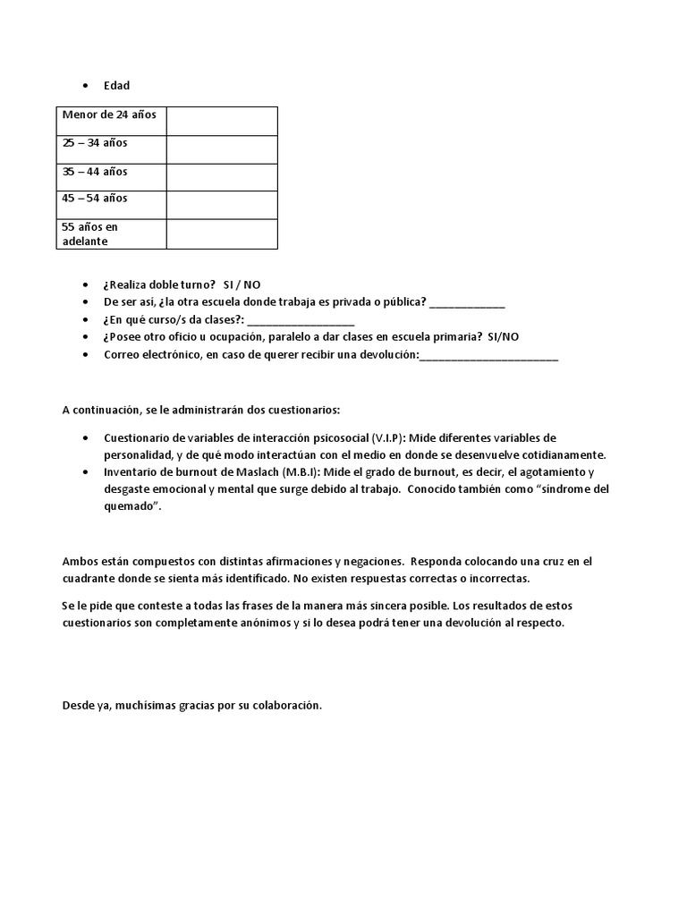 Mbi Educators Survey | PDF | Burnout ocupacional | Sicología