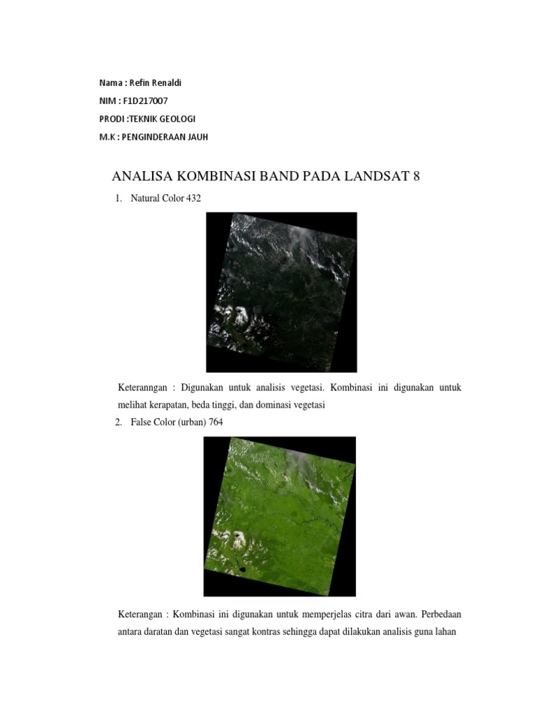 Tugas Composite Band Landsat8 | PDF