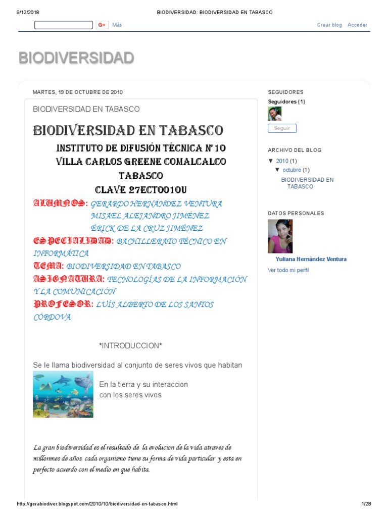 Biodiversidad - Biodiversidad en Tabasco | PDF | Selva | Arboles