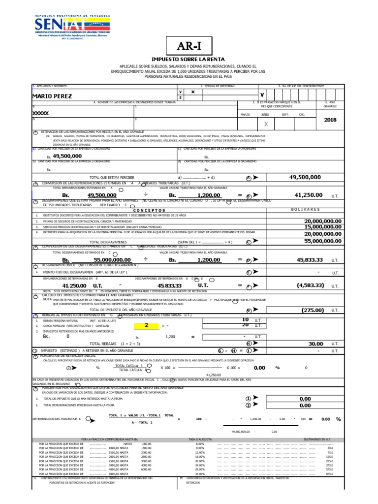 Formato Ari | PDF | Impuestos | Finanzas del gobierno