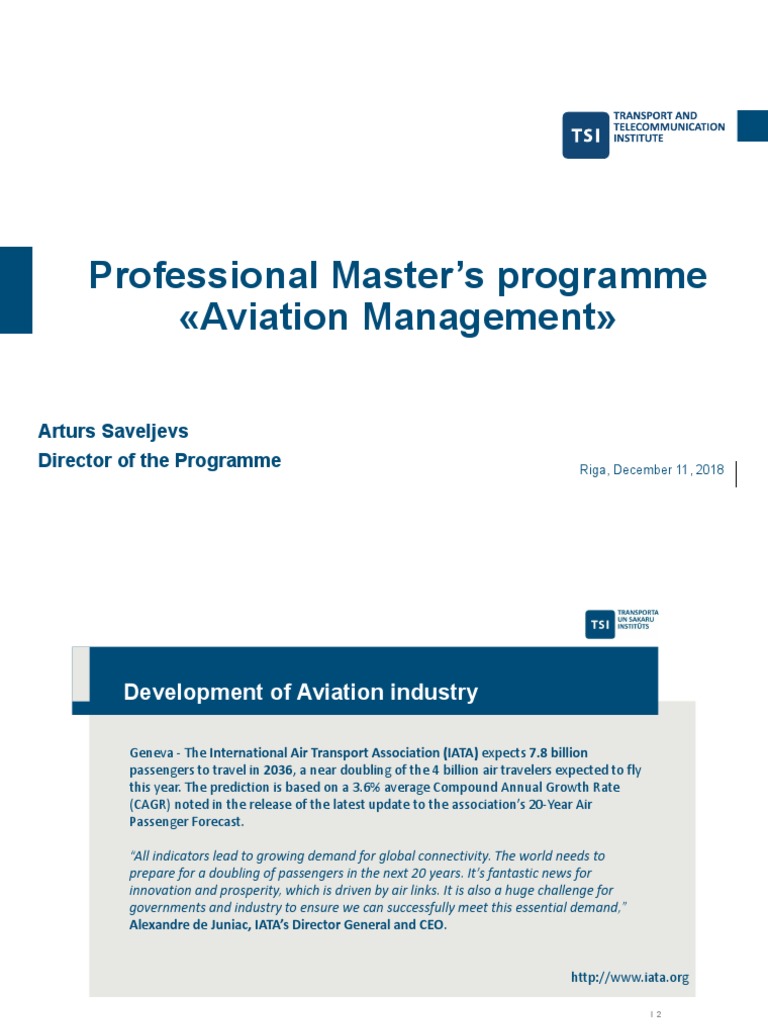 TSI Aviation Management - Masters Degree Introduction | PDF | Academic ...