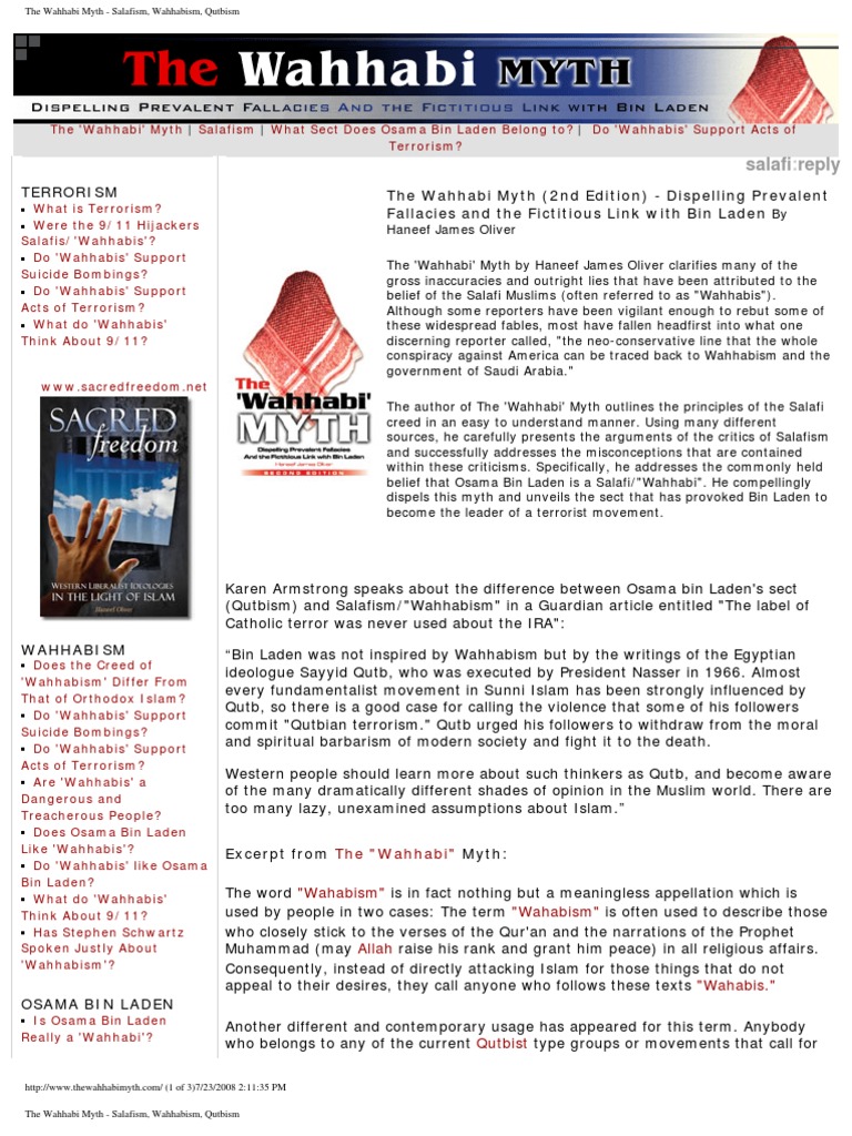 The Wahhabi Myth - Salafism, Wahhabism, Qutbism | PDF | Wahhabism ...