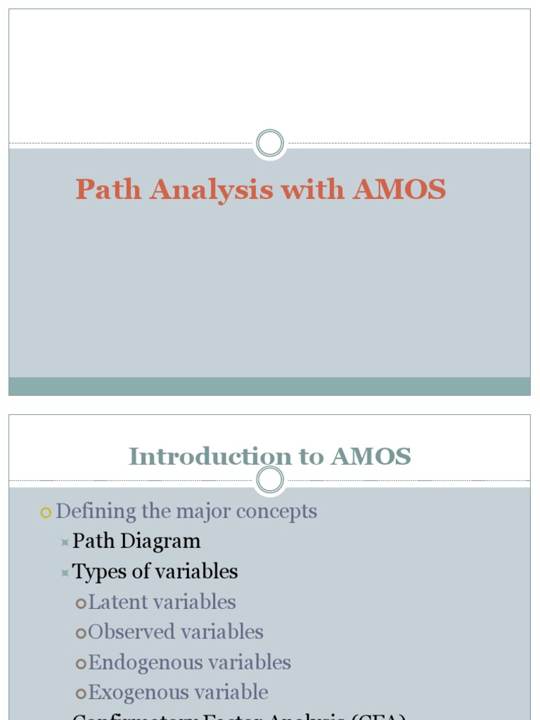 Path Analysis Using AMOS | PDF | Endogeneity (Econometrics) | Dependent And Independent Variables