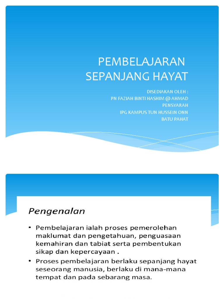 Pembelajaran Sepanjang Hayat | PDF
