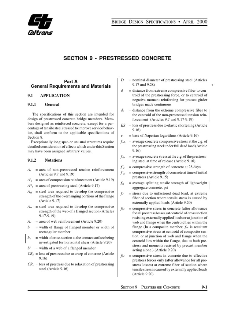 Caltrans Bridge Specification | PDF | Prestressed Concrete | Beam ...