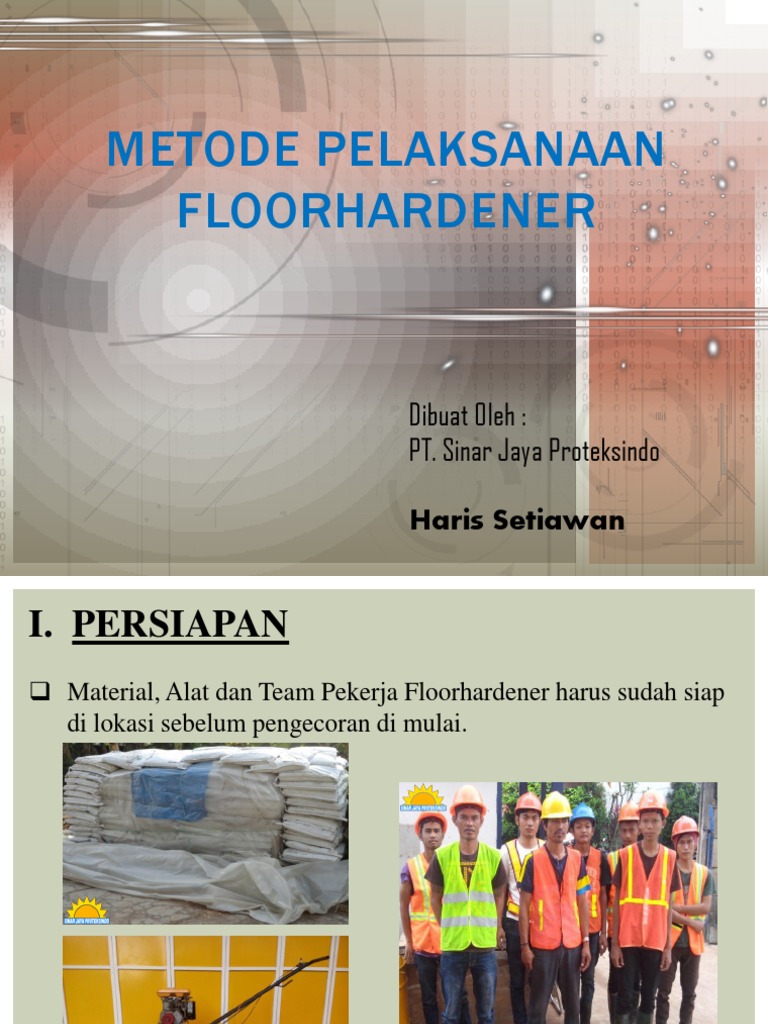 Metode Pelaksanaan Floor Hardener | PDF