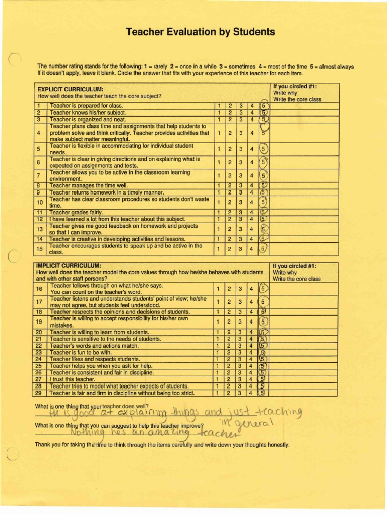 Teacher Evaluations by Students-Student Teaching 2017 Pgs 1-46 | PDF ...