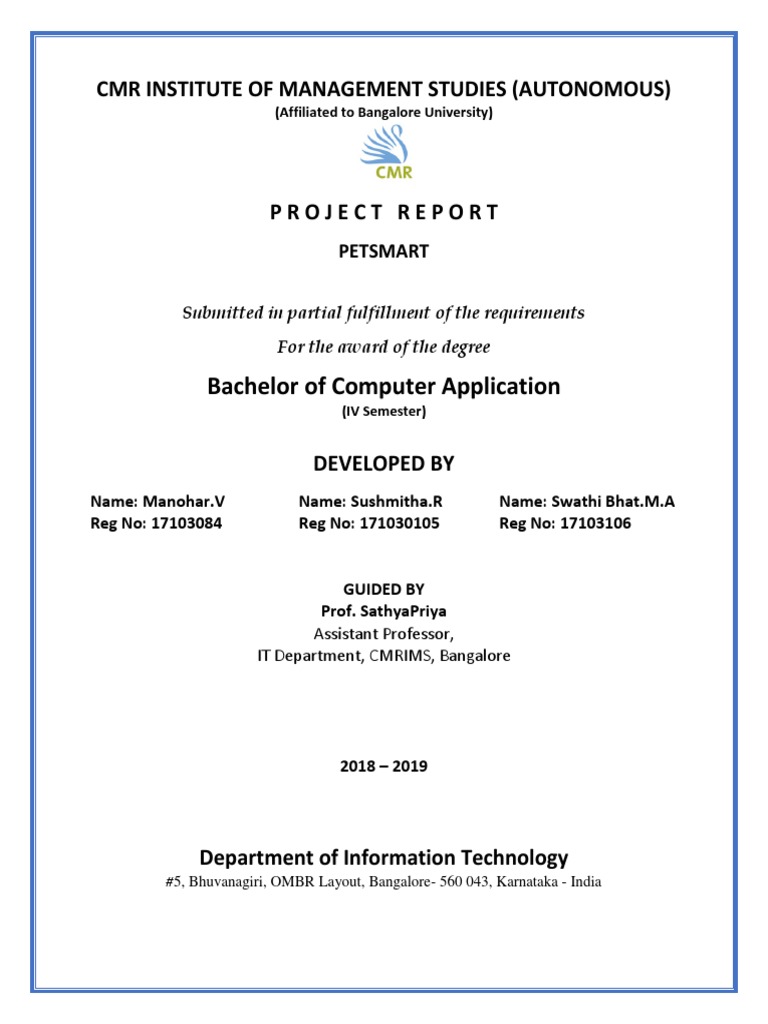 Bachelor of Computer Application: CMR Institute of Management Studies ...