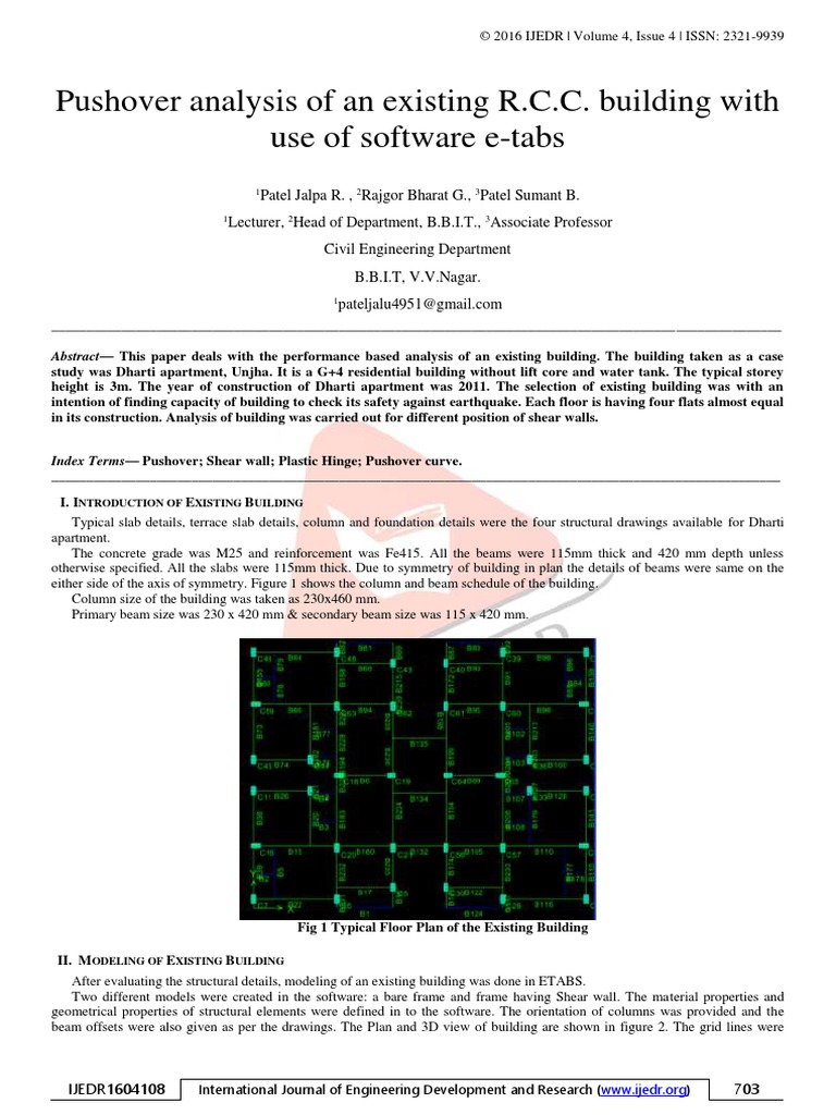 Pushover Analysis of An Existing R.C.C | PDF | Beam (Structure) | Column
