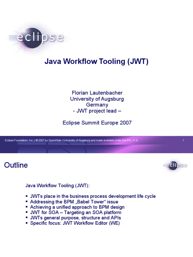 Eclipse Summit Europe 2007 JWT Presentation | PDF | Business Process ...