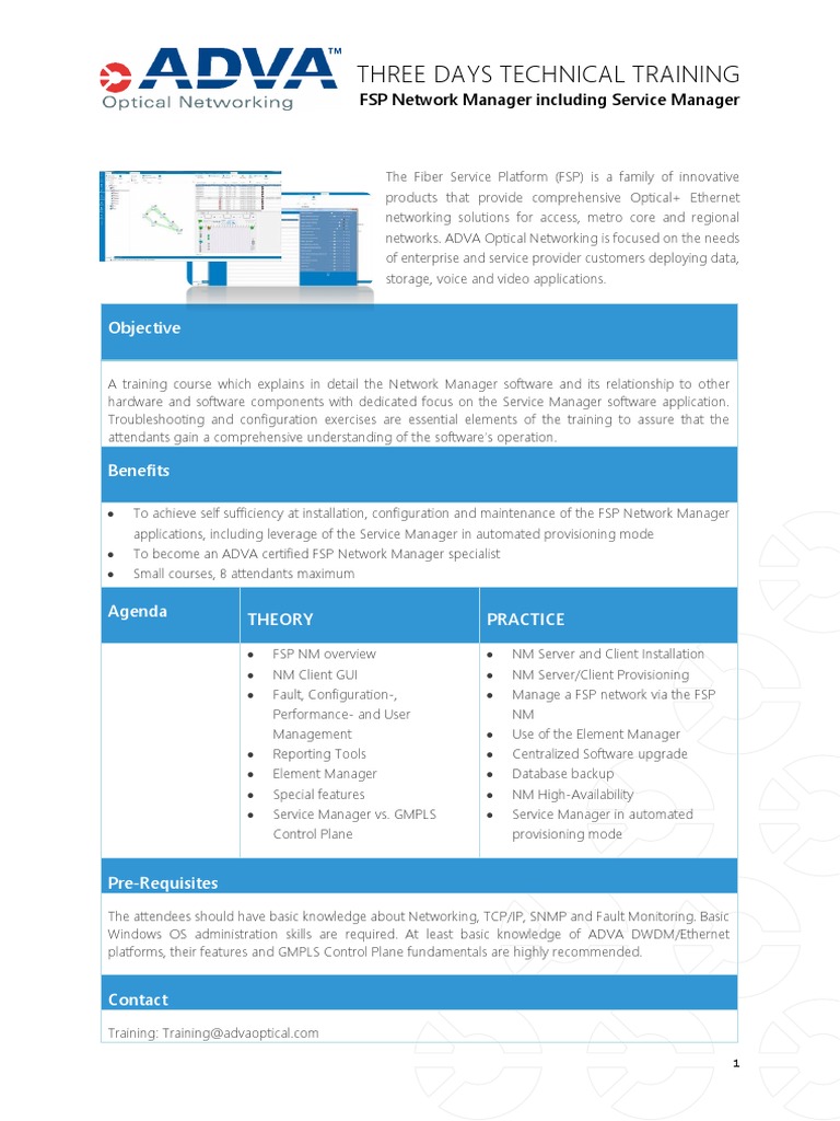 FSP Network Manager Training Guide | PDF | Client–Server Model ...
