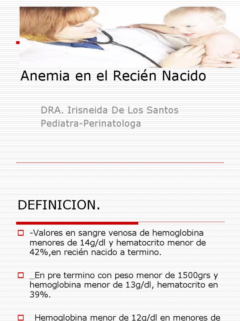 Anemia Neonatal: Tipos y Tratamientos | PDF | Anemia | Glóbulo rojo
