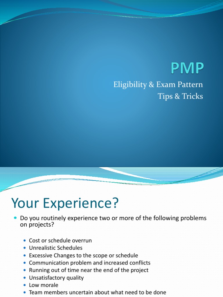 PMP Eligibility & Exam Pattern | PDF | Project Management Professional ...