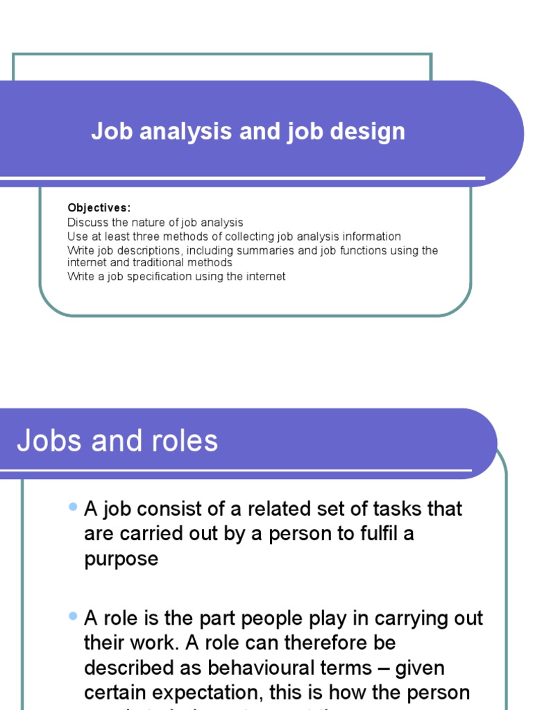 Job Analysis and Design Overview | PDF | Interview | Employment
