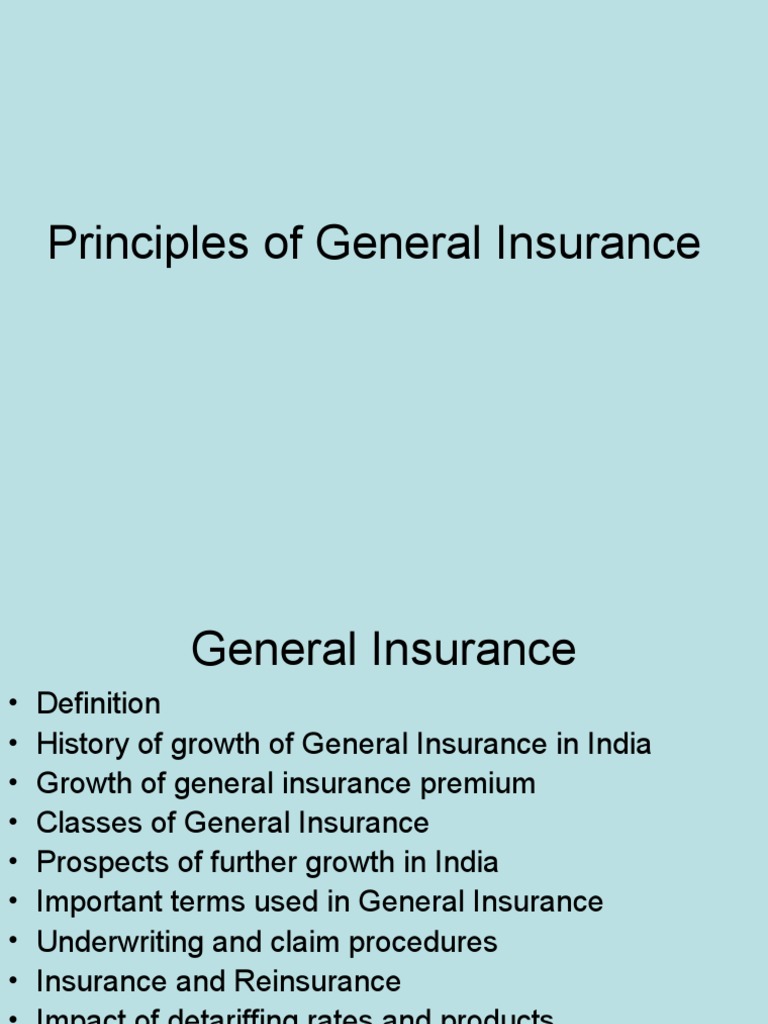 Principles of General Insurance | PDF | Insurance | Liability Insurance