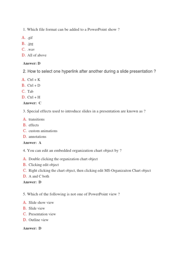 MCQ Powerpoint | PDF | Microsoft Power Point | Computing