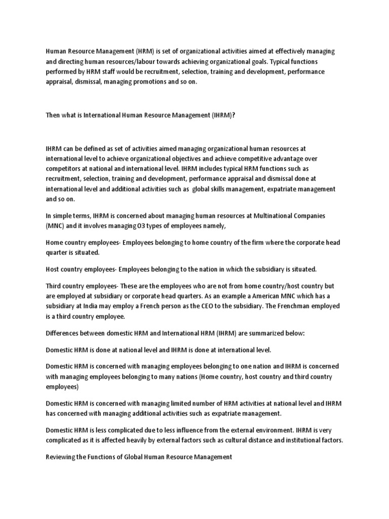 Ihrm Notes | Download Free PDF | Human Resource Management | Human ...