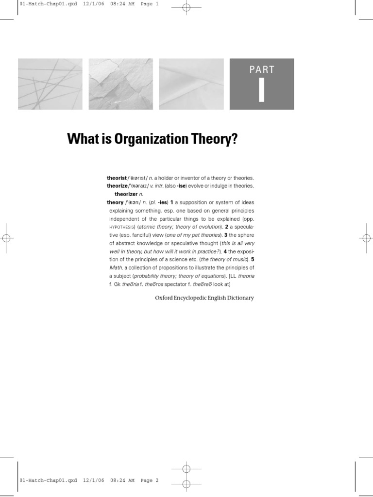 What Is Organization Theory | PDF | Concept | Objectivity (Philosophy)